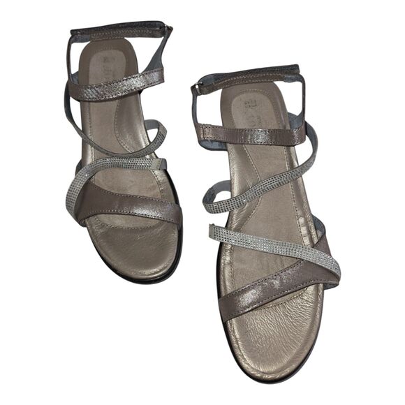 Naot | Shoes | Naot Strappy Sandals With Chunky Silver Heel Sz 39 ...